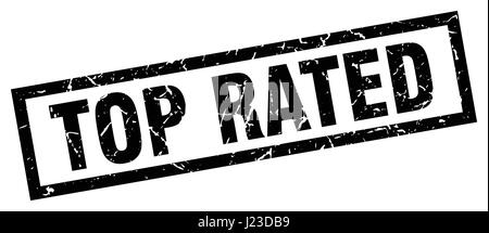 square grunge black top rated stamp Stock Vector Image & Art - Alamy