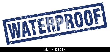 square grunge blue waterproof stamp Stock Vector Image & Art - Alamy