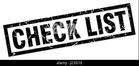 check list stamp. check list square grungy red sign Stock Vector Image ...