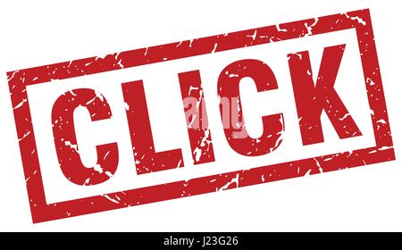 square grunge red click stamp Stock Vector Image & Art - Alamy