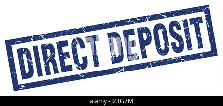direct deposit blue grunge square vintage rubber stamp Stock Vector ...