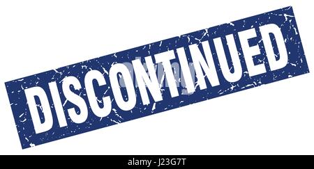 discontinued stamp. discontinued square grungy blue sign Stock Vector ...