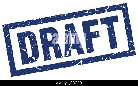 square grunge blue draft stamp Stock Vector Image & Art - Alamy