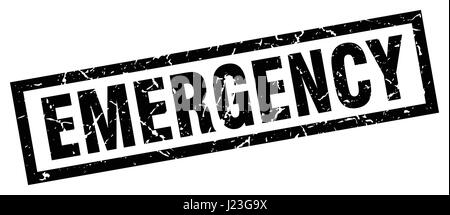emergency stamp. emergency square grunge black sign Stock Vector Image ...
