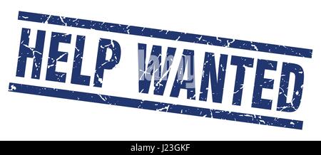 square grunge blue help wanted stamp Stock Vector Image & Art - Alamy