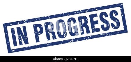 square grunge blue in progress stamp Stock Vector Image & Art - Alamy