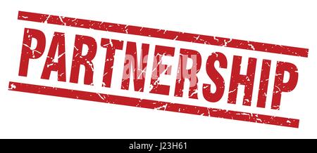 partnership stamp. partnership square grungy red sign Stock Vector ...