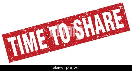 time to share red square grungy vintage isolated stamp Stock Vector ...