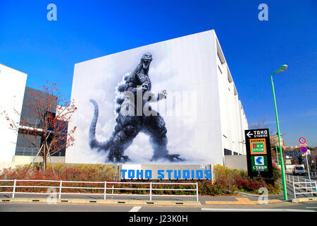 Godzilla Mural at Toho Studio Setagaya Tokyo Japan Stock Photo - Alamy