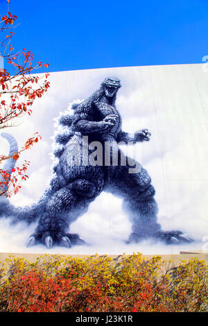 Godzilla Mural at Toho Studio Setagaya Tokyo Japan Stock Photo - Alamy