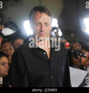 Skateboard legend Tony Hawk attend the premiere of Paramount Pictures ...