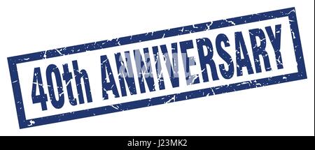 square grunge blue 40th anniversary stamp Stock Vector Image & Art - Alamy