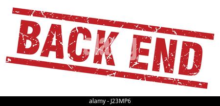 Grunge red the end square rubber seal stamp on white background Stock ...