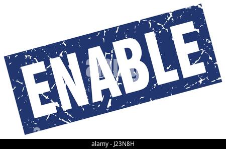 enable stamp. enable square grunge blue sign Stock Vector Image & Art ...