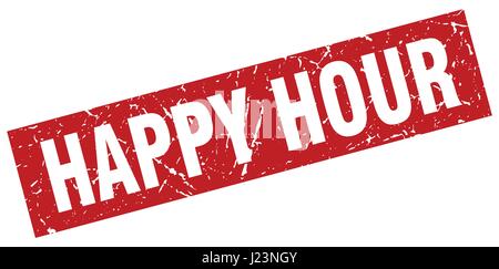square grunge red happy hour stamp Stock Vector Image & Art - Alamy