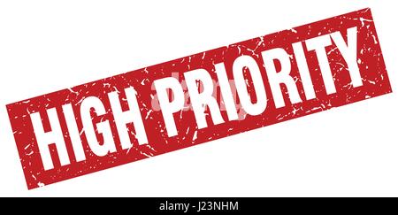 square grunge red high priority stamp Stock Vector Image & Art - Alamy