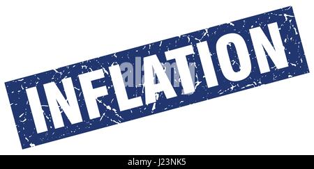 inflation stamp. inflation square grungy blue sign Stock Vector Image ...