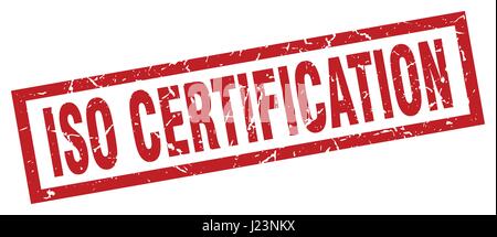 square grunge red iso certification stamp Stock Vector Image & Art - Alamy