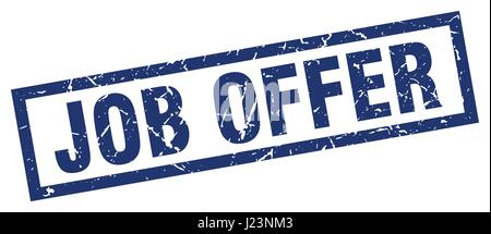 square grunge blue job offer stamp Stock Vector Image & Art - Alamy