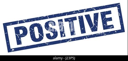positive stamp. positive square grungy blue sign Stock Vector Image ...