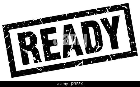 Grunge black ready square rubber seal stamp on white background Stock ...