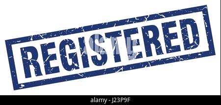 registered stamp. registered square grungy blue sign Stock Vector Image ...