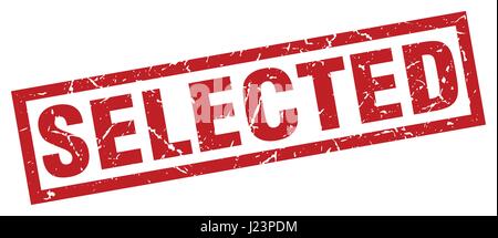 selected stamp. selected square grungy red sign Stock Vector Image ...
