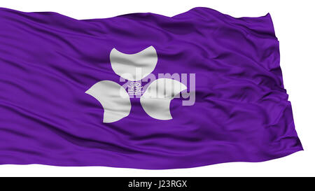 Isolated Gunma Japan Prefecture flag, waving on white background, high ...
