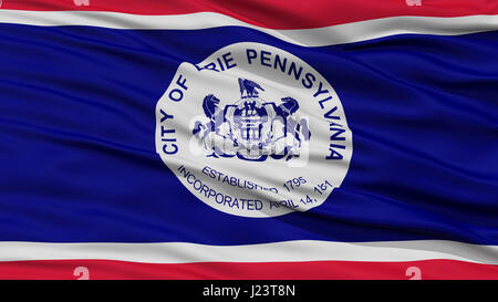 Erie Pennsylvania 3D waving flag illustration on winner podium with ...