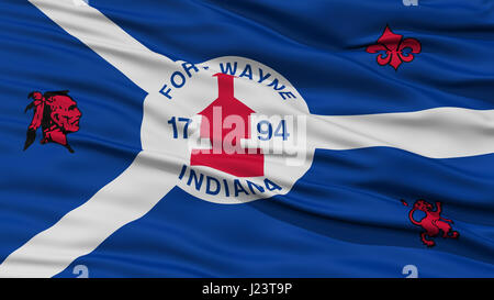 Fort Wayne Indiana waving flag illustration. Regions and Cities of the ...
