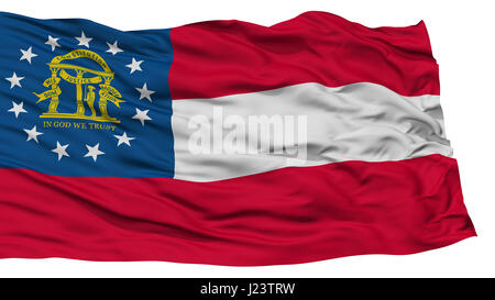 Isolated Georgia Flag, Capital of Georgia State, Waving on White ...