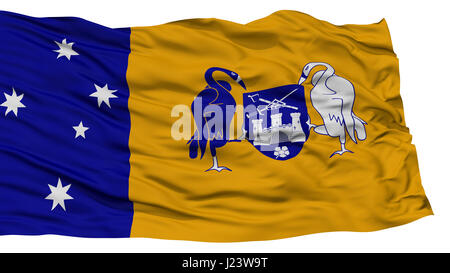 Isolated Canberra City Flag, Capital City of Australia, Waving on White ...