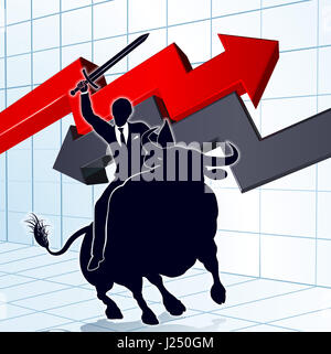 Man Drawing Holding Graph Arrow Showing Business Growth Stock Photo - Alamy