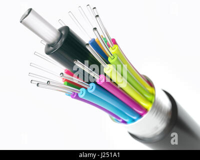 Fiber optical cable detail. 3D illustration Stock Photo - Alamy