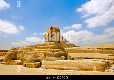 Sphinx or Great Sphinx of Giza, lion with a human head, built in the ...