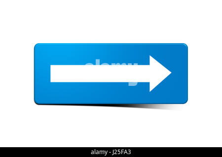 Illustrative and abstract view of blue arrow sign to right direction ...