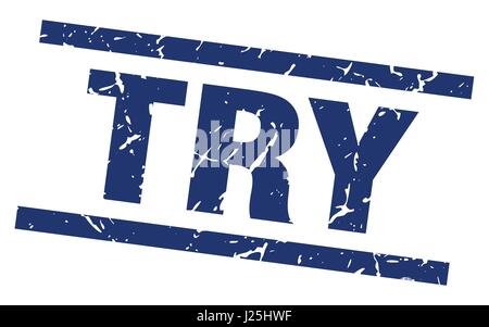 square grunge blue try stamp Stock Vector Image & Art - Alamy