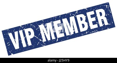 square grunge blue vip member stamp Stock Vector Image & Art - Alamy