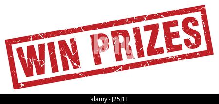 square grunge red win prizes stamp Stock Vector Image & Art - Alamy