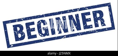 beginner stamp. beginner square grungy blue sign Stock Vector Image ...