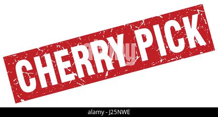 square grunge red cherry pick stamp Stock Vector Image & Art - Alamy