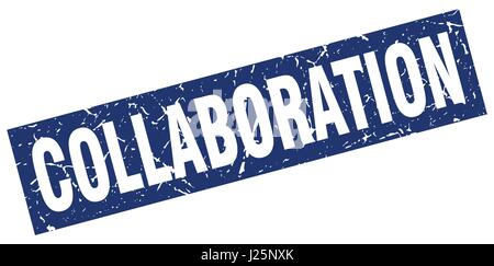 square grunge blue collaboration stamp Stock Vector Image & Art - Alamy