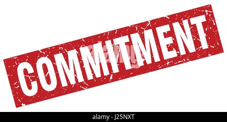 commitment stamp. commitment square grungy red sign Stock Vector Image ...