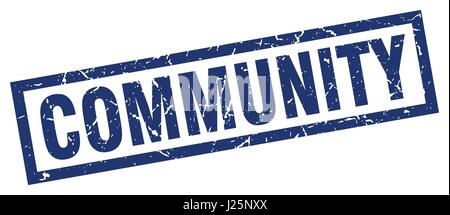 community stamp. community square grungy blue sign Stock Vector Image ...
