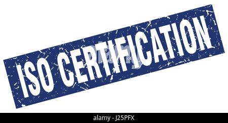 square grunge blue iso certification stamp Stock Vector Image & Art - Alamy
