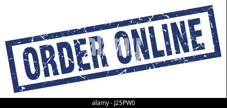 square grunge blue order online stamp Stock Vector Image & Art - Alamy