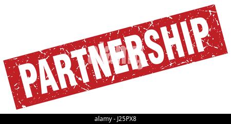 partnership stamp. partnership square grungy red sign Stock Vector ...