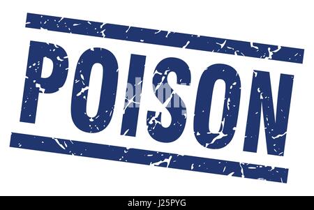 poison stamp. poison square grunge blue sign Stock Vector Image & Art ...