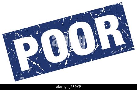 poor stamp. poor square grungy blue sign Stock Vector Image & Art - Alamy