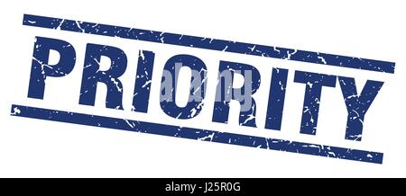 square grunge blue priority stamp Stock Vector Image & Art - Alamy